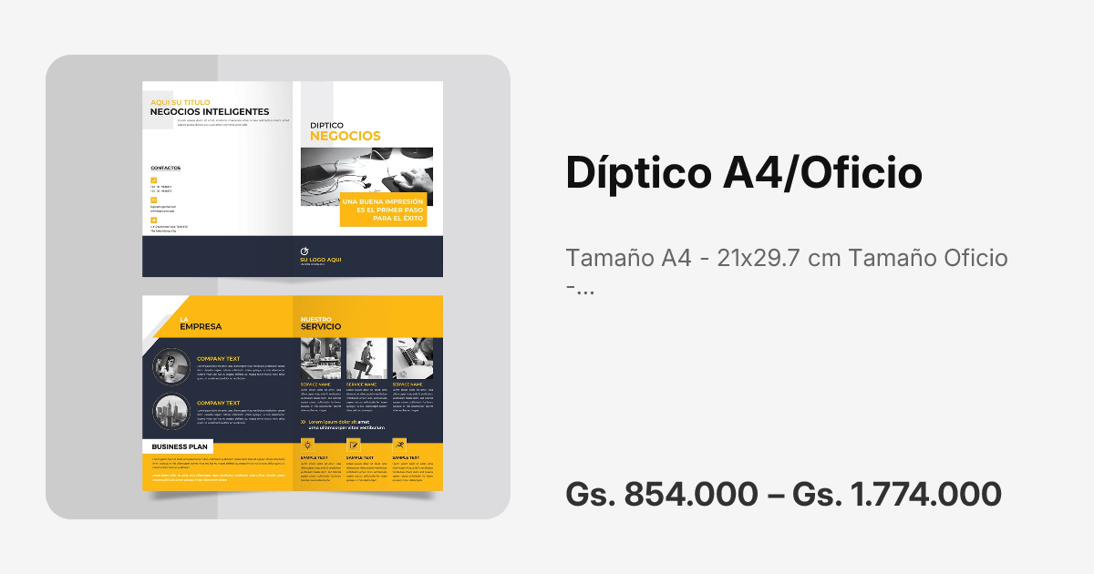 Díptico A4/Oficio - Desde ₲ 874 | Tenondete